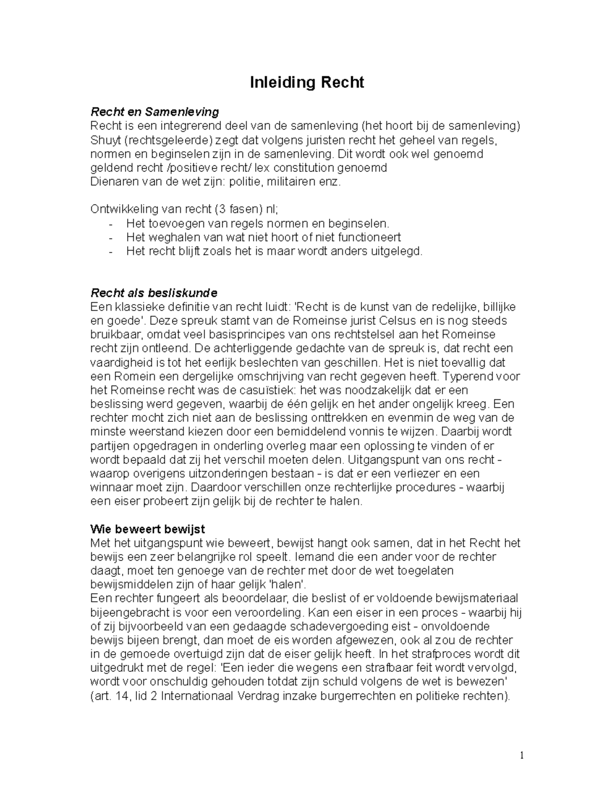 Handleiding inleiding recht - Inleiding Recht Recht en Samenleving ...