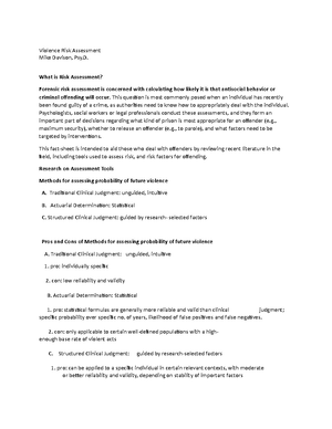 720 Domestic Violence - Overview of DV Risk Assessment - Violence and ...