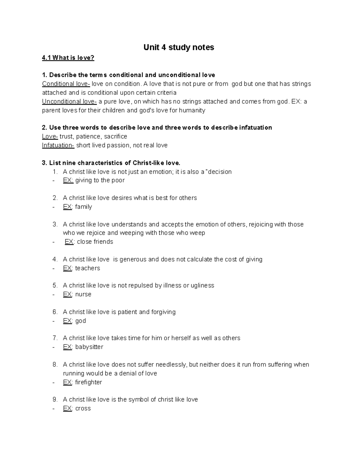 Religon Unit 4 - Class notes for unit 4 - Unit 4 study notes 4 What is ...