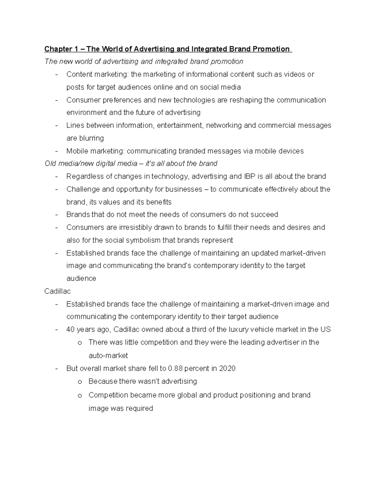 Chapter 1 – The World of Advertising and Integrated Brand Promotion ...