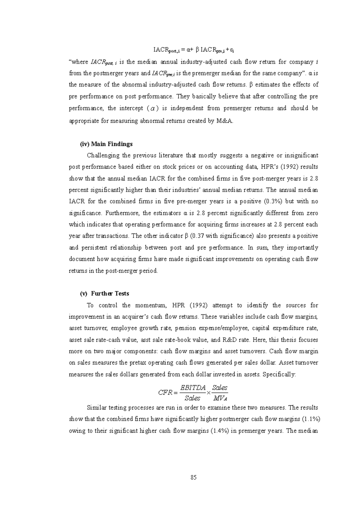 Ownership Structure and Operating Performance of Acquiring Firms 16 ...