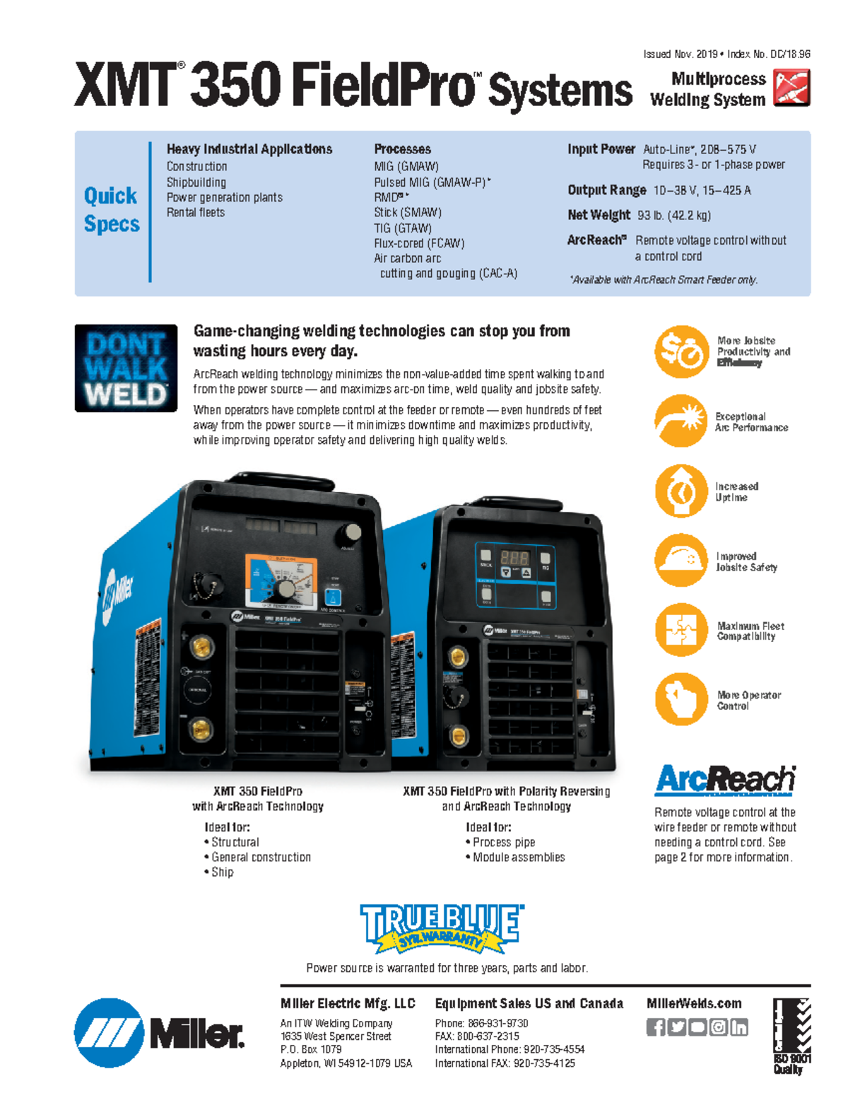 XMT 350 Field Pro Systems - ####### Processes MIG (GMAW) Pulsed MIG ...