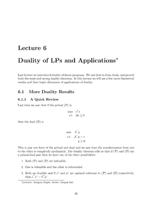 Lecture-3 Basic Application Of LP - Linear Algebra - Studocu