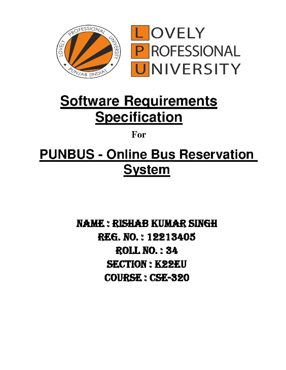 SRS - Software Requirements Specification For PUNBUS - Online Bus ...