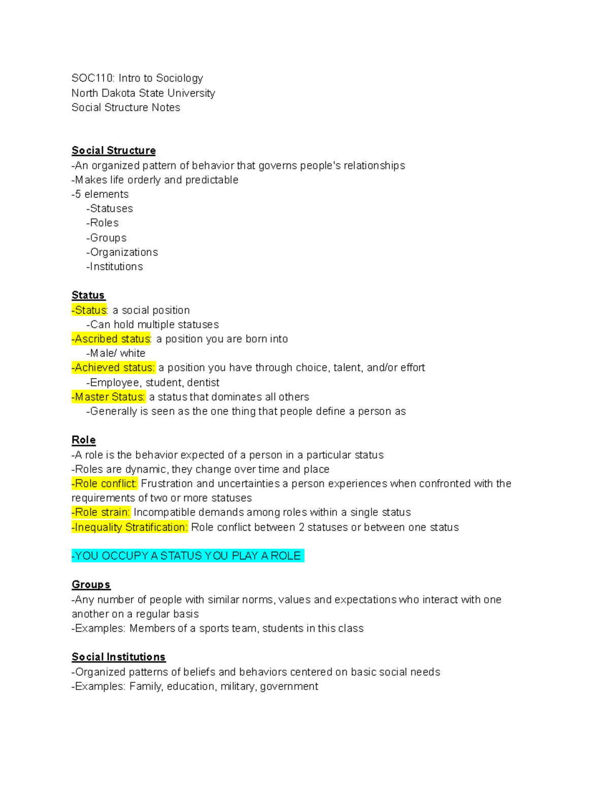 Social Structure - The construction of society(Smith) - SOC110: Intro ...