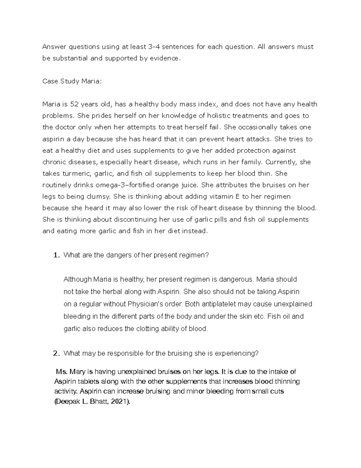 Case study pages. pdf - Answer questions using at least 3-4 sentences ...