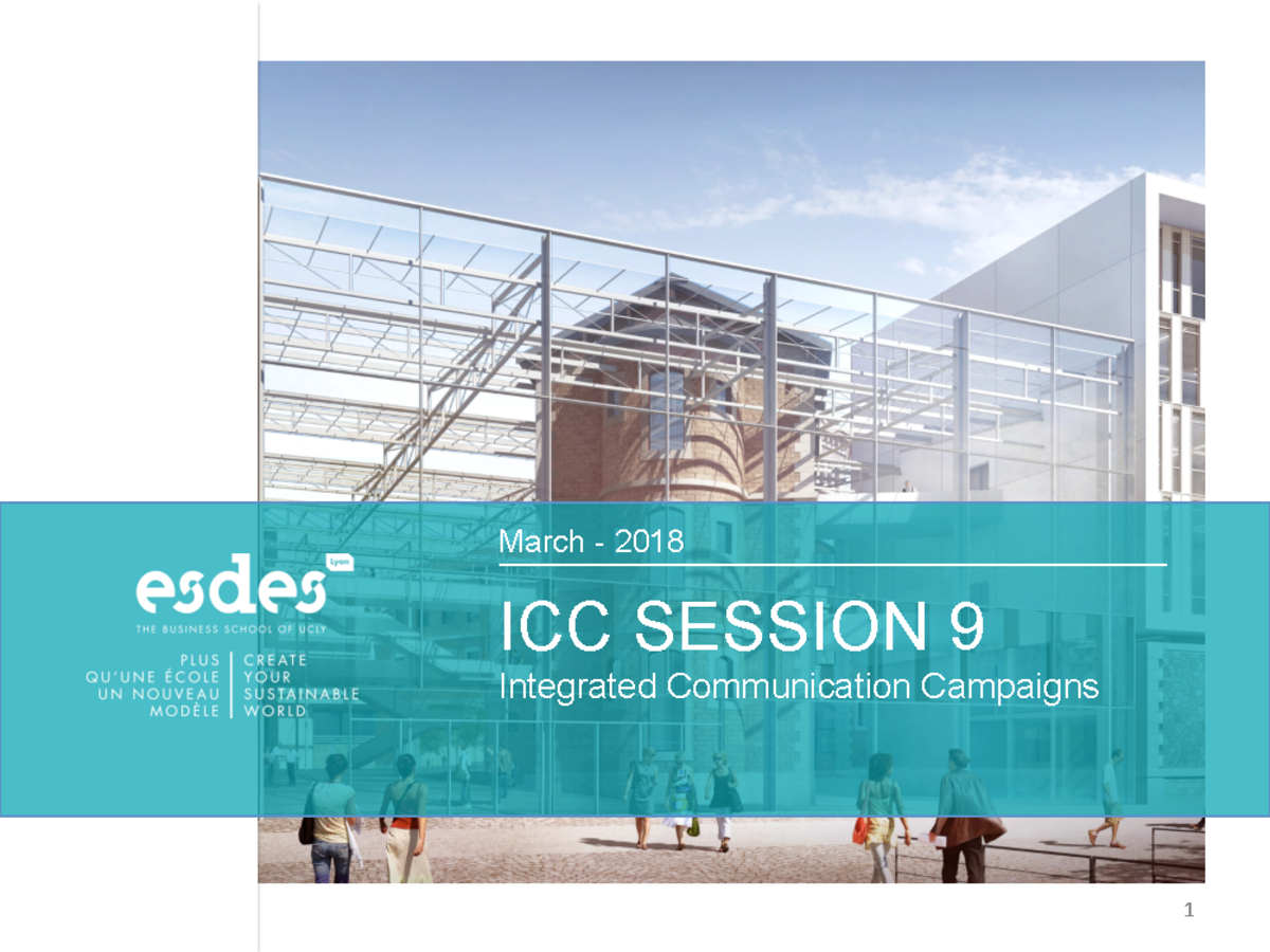 ICC Session 9 Media planning - March 2018 ICC SESSION 9 Integrated ...