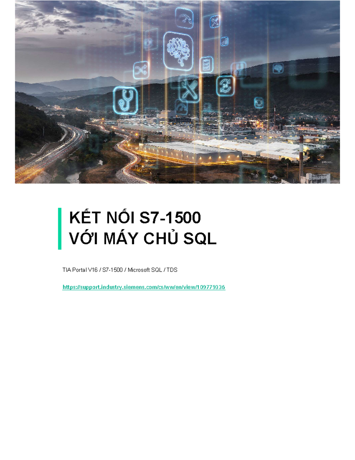 Siemens S7-1500 to SQL documentation - KẾT NỐI S7- VỚI MÁY CHỦ SQL TIA Portal V16 / S7-1500 ...