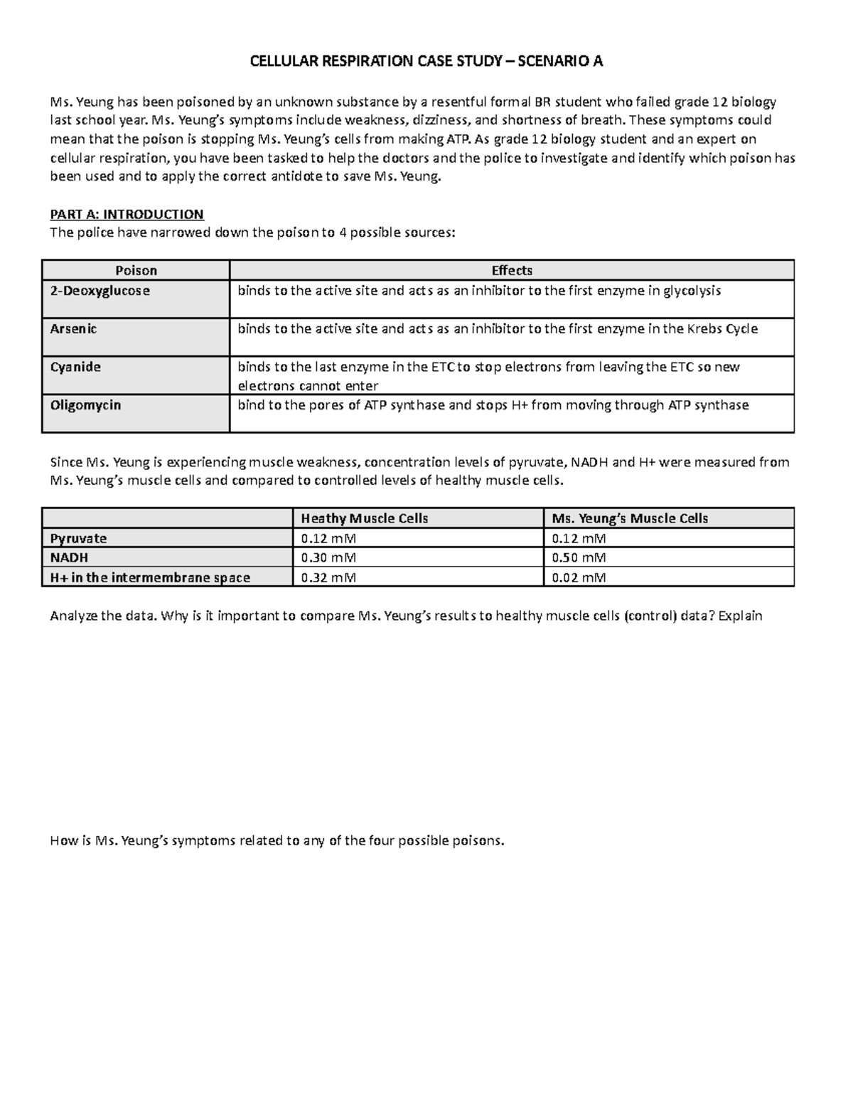 Copy of Cellular Respiration CASE Study A - CELLULAR RESPIRATION CASE ...