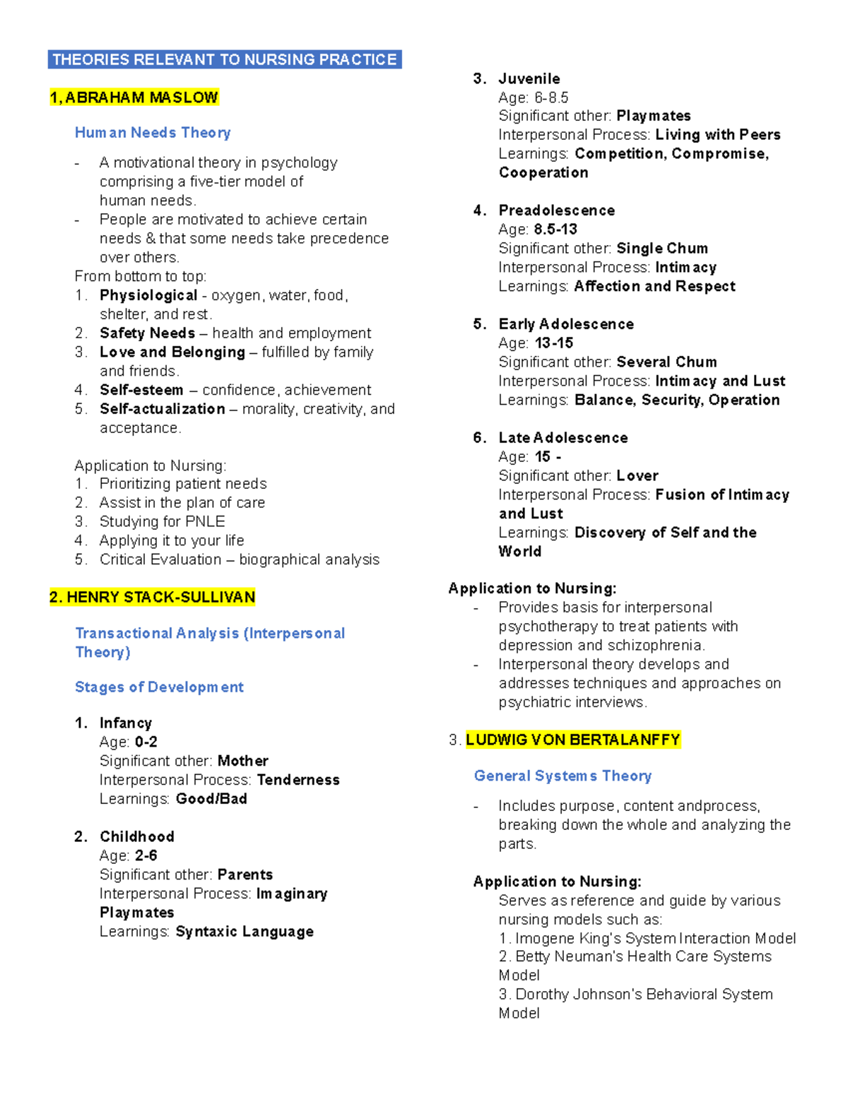 Theories Relevant To Nursing Practice - THEORIES RELEVANT TO NURSING ...