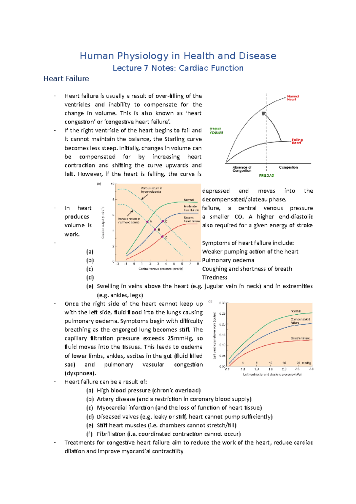 Lecture 7 Notes (Heart Failure and Blood Pressure) - Human Physiology ...