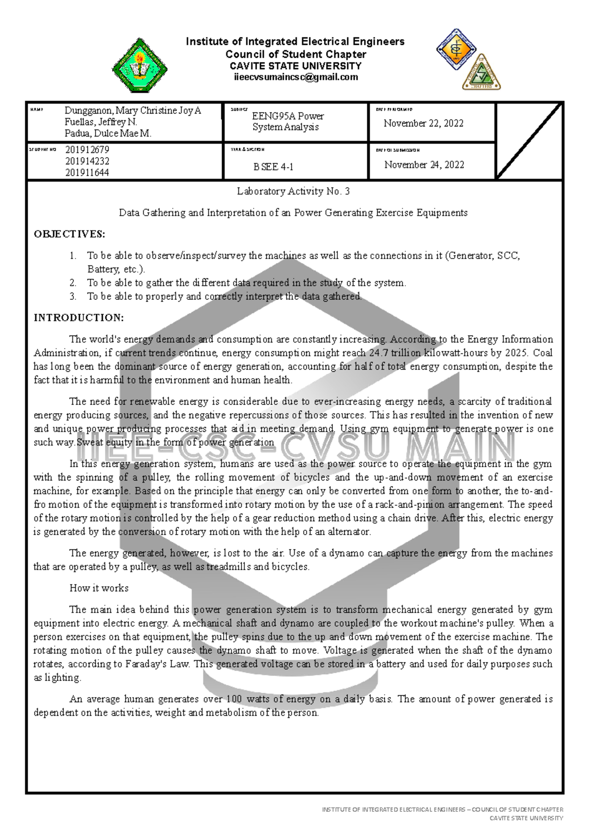 EENG 95A Laboratory Activity 3 Dexterville Royal - NAME: STUDENT NO ...