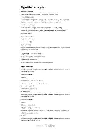 COMP 352 notes cheat sheet - COMP 352 - Concordia - Studocu