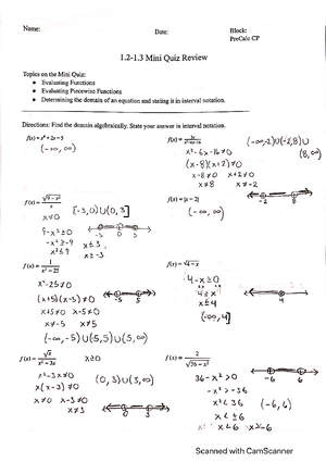 2.6 Notes KEY 22-23 - Precalculus CP Name ...