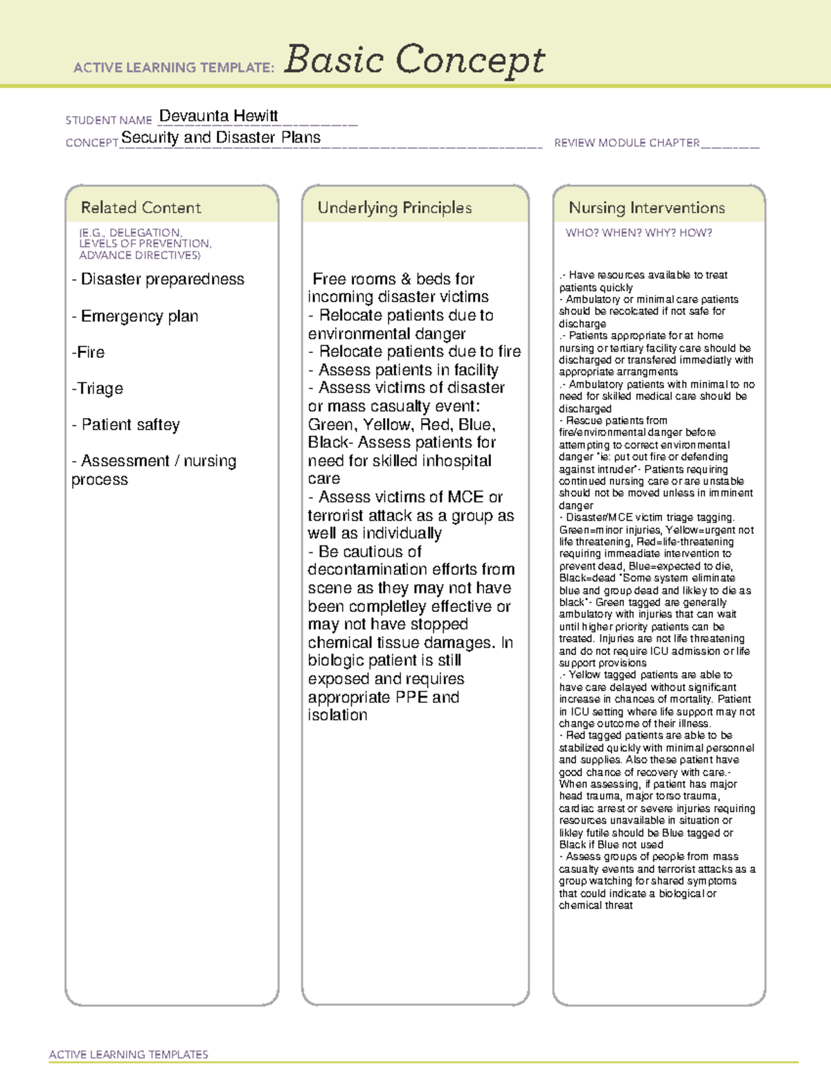 Safety and Disaster - PSY105T - ACTIVE LEARNING TEMPLATES Basic Concept ...