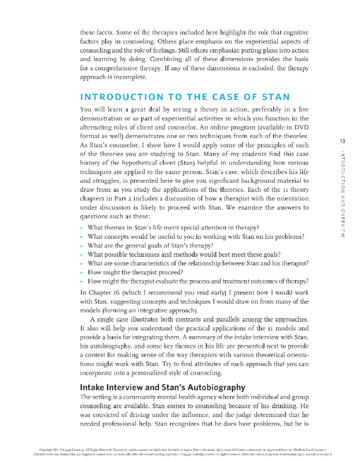 CASE OF STAN - Notes - these facets. Some of the therapies included ...