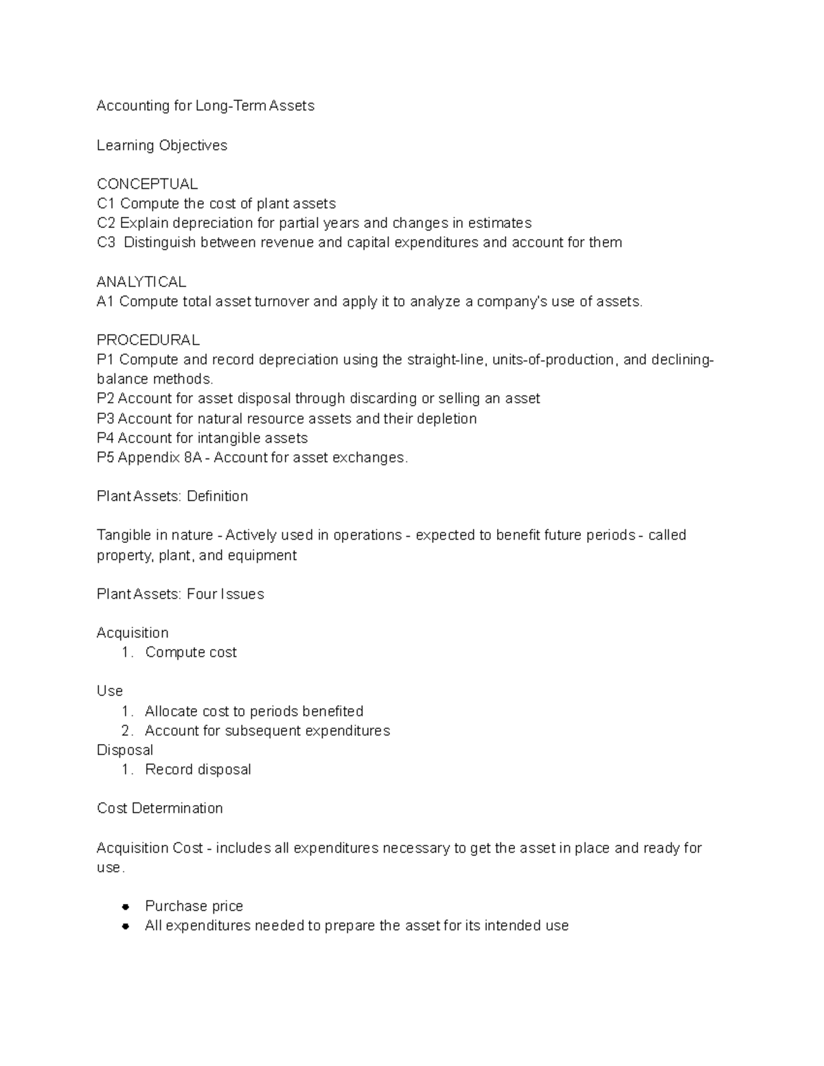 Accounting for Long-Term Assets - Accounting for Long-Term Assets ...