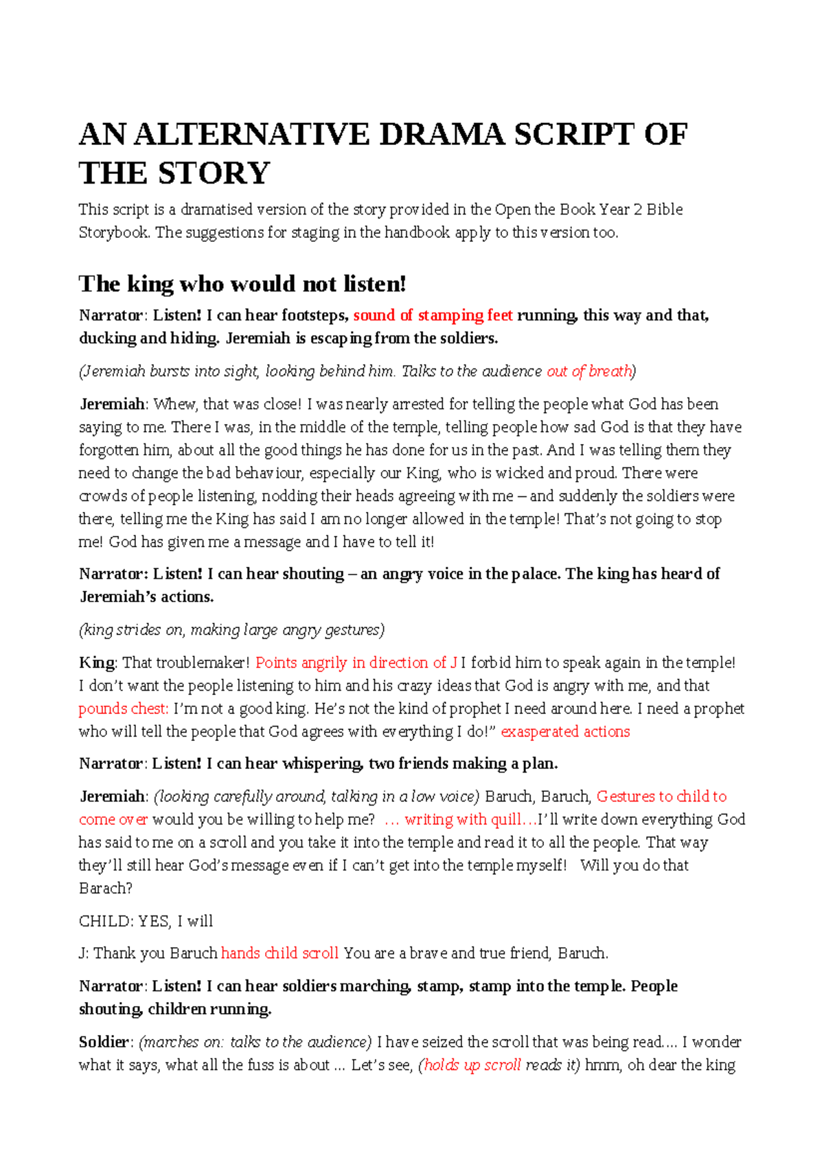 Alternative Script The King who would not listen - AN ALTERNATIVE DRAMA ...