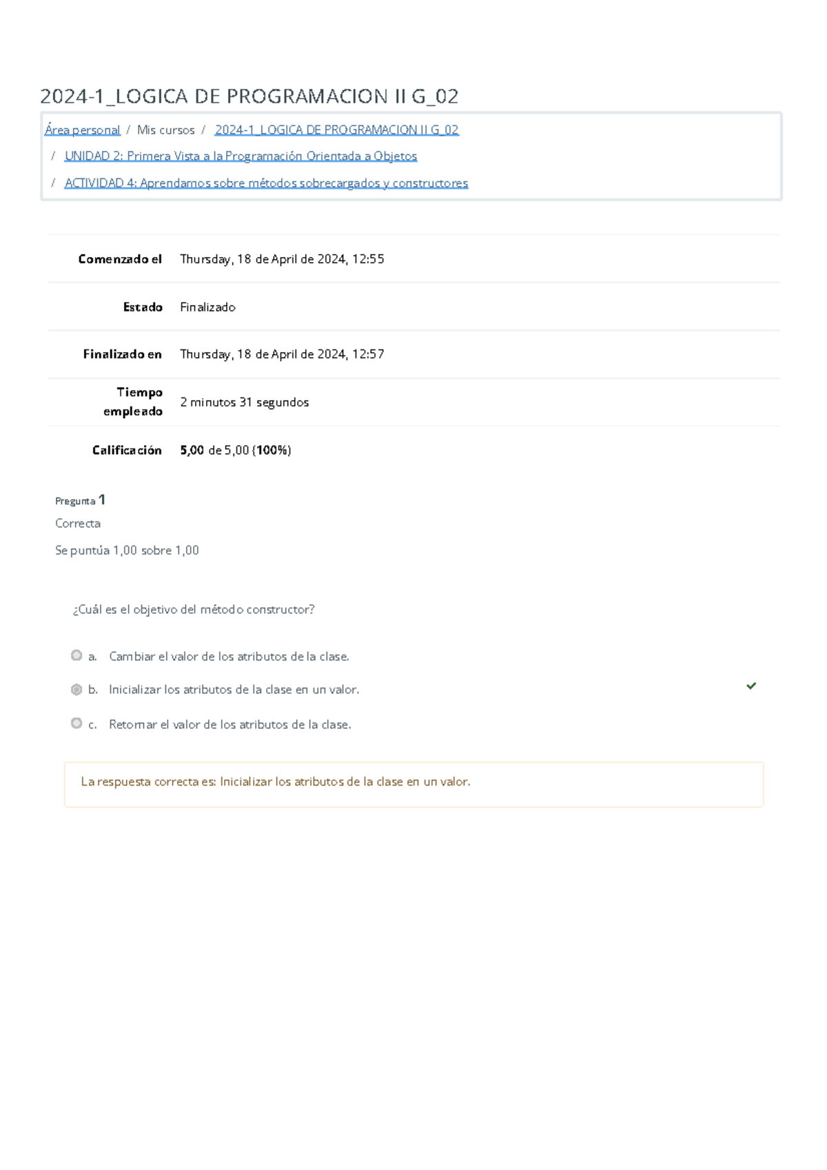 Actividad 4 Metodos sobrecargados y constructores - 2024-1_LOGICA DE PROGRAMACION II G_ Área ...