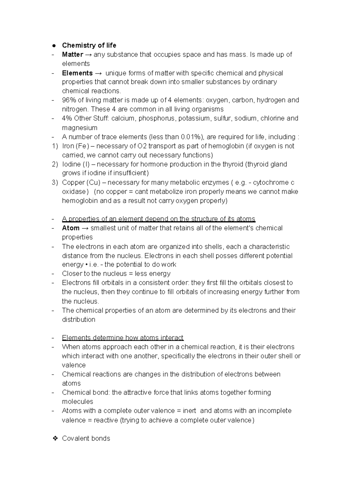 Bio 1140 lecture 3 - Professor : Alexandra Pettit - Chemistry of life ...