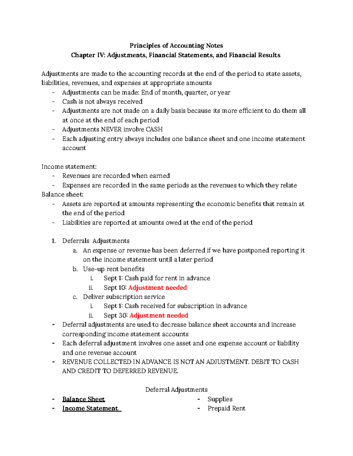 Accounting Chapter IV Notes - Principles of Accounting Notes Chapter IV ...