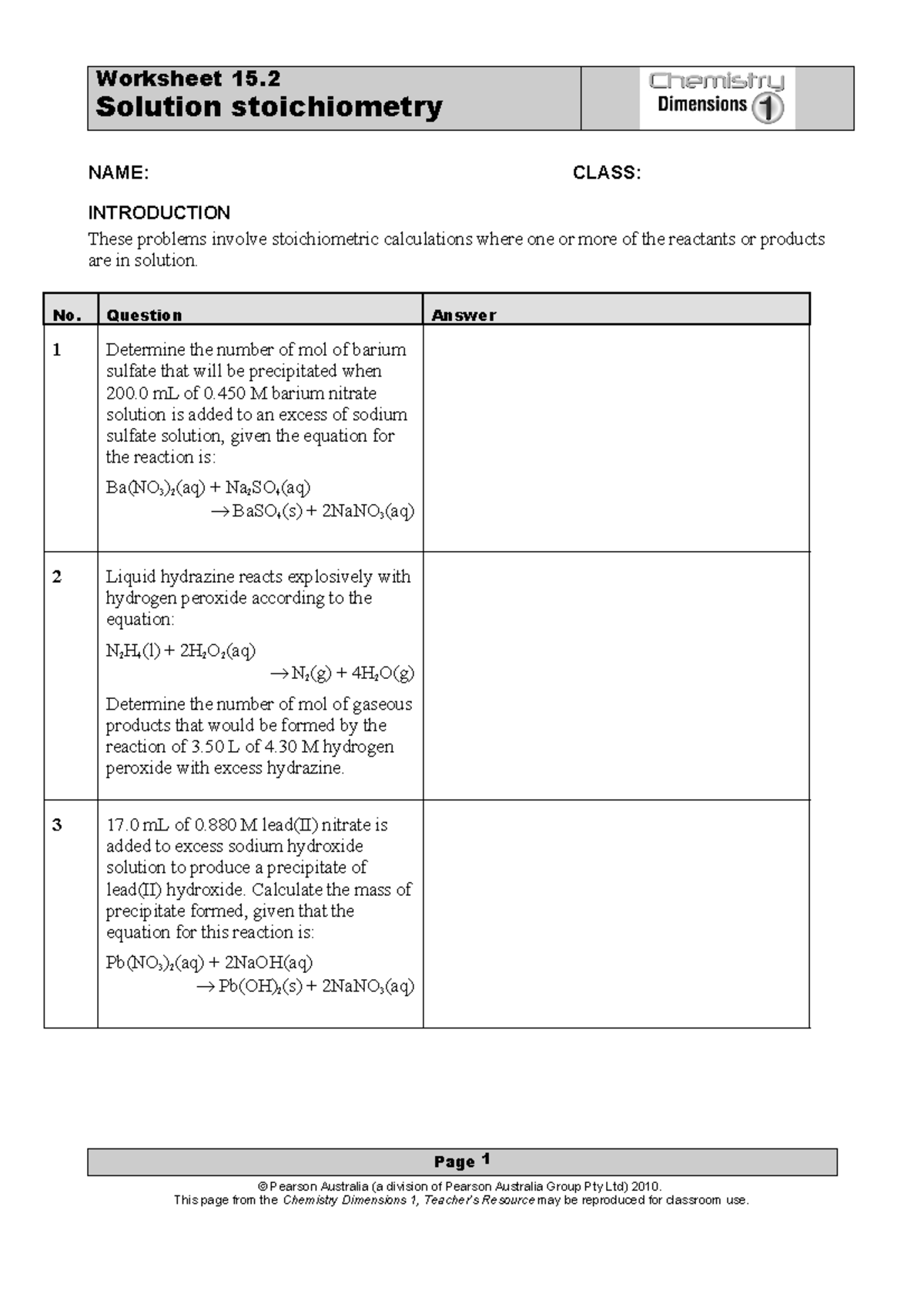 File 000 - worksheet. - Worksheet 15. Solution stoichiometry Page 1 ...