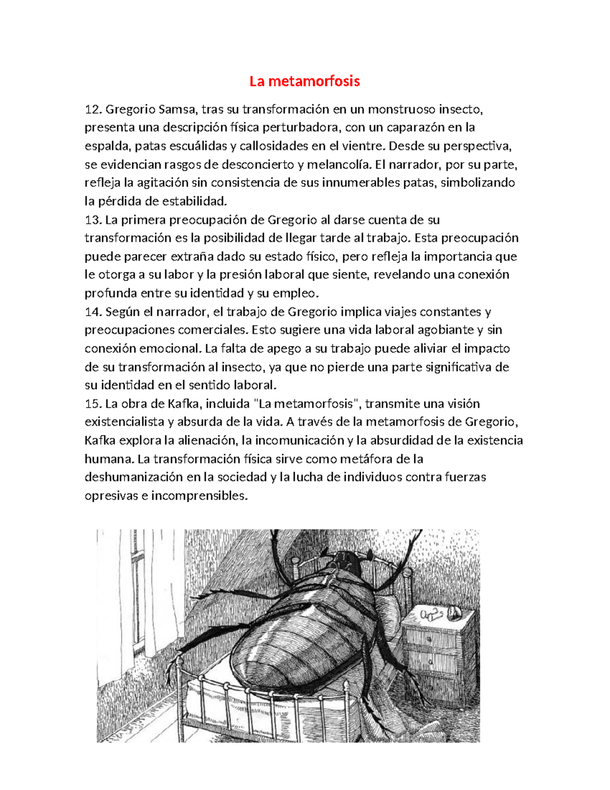La metamorfosis comunicacion - La metamorfosis 12. Gregorio Samsa, tras ...