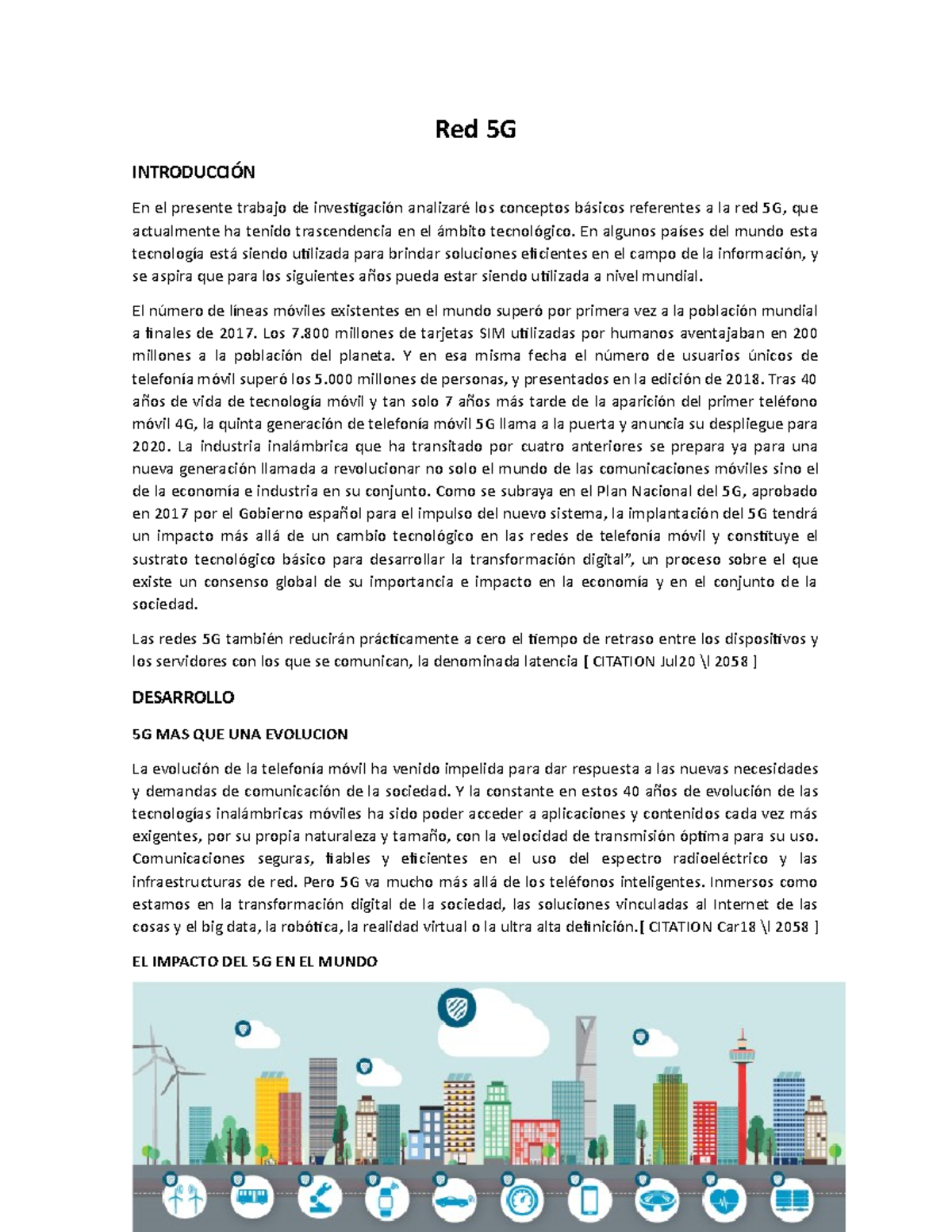 Red 5G - RED 5G ENSAYO - Red 5G INTRODUCCIÓN En el presente trabajo de investigación analizaré ...