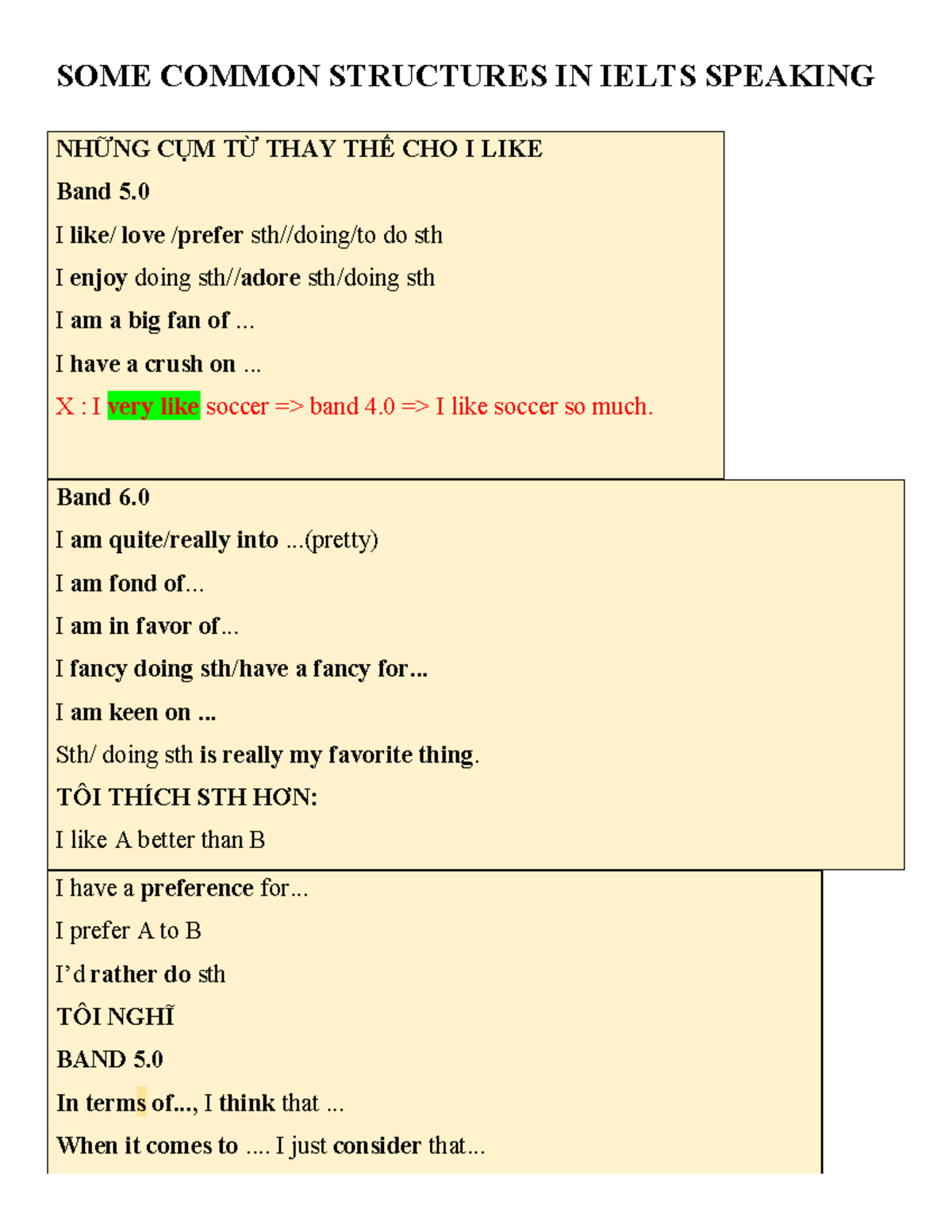 Common phrases in ielts speaking - SOME COMMON STRUCTURES IN IELTS ...