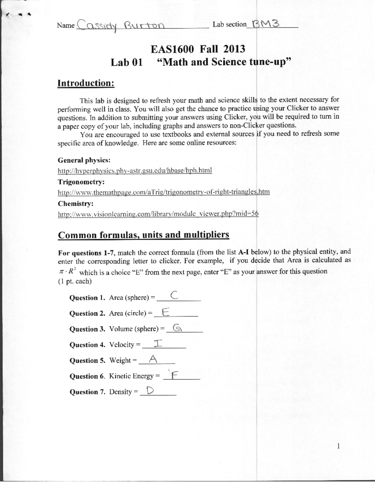 Lab1 - Exam Solutions - EAS 1600 - Studocu