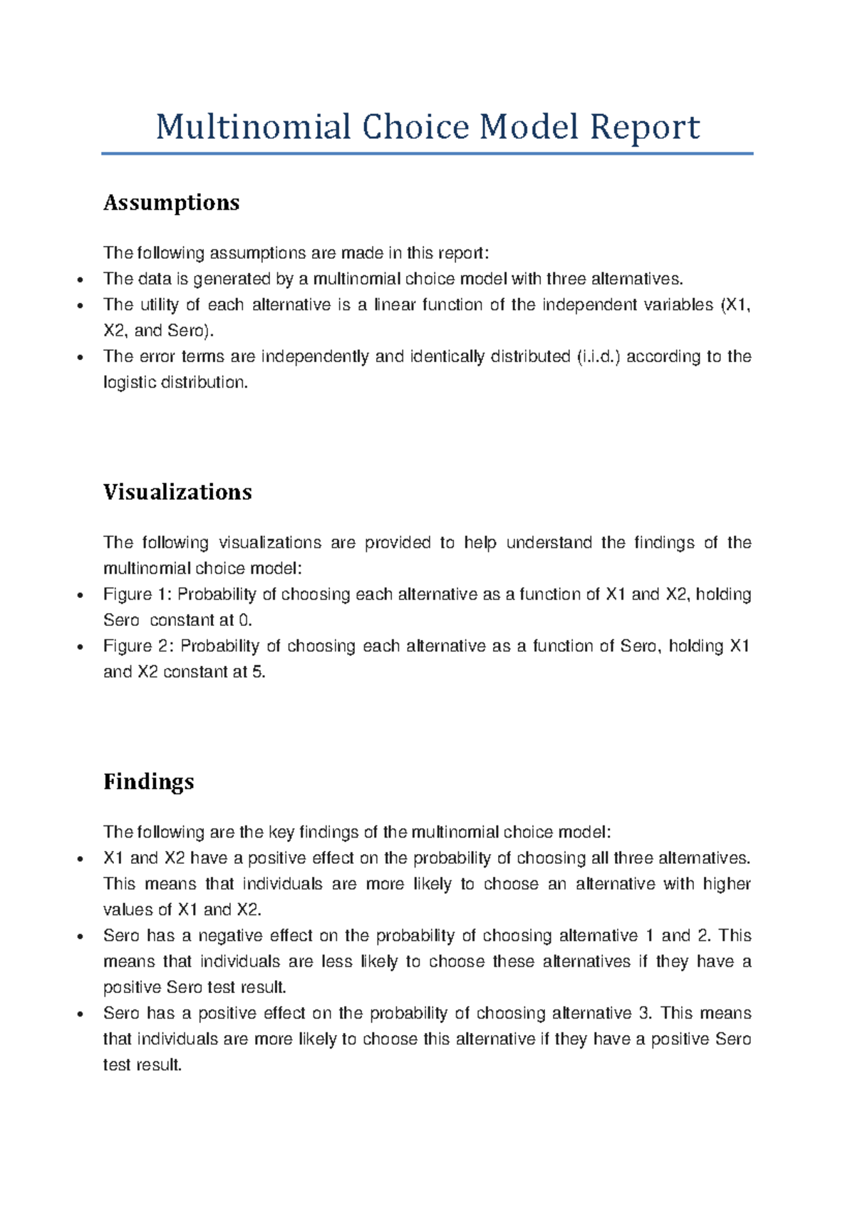 Multinomial Choice Model Report - Multinomial Choice Model Report ...