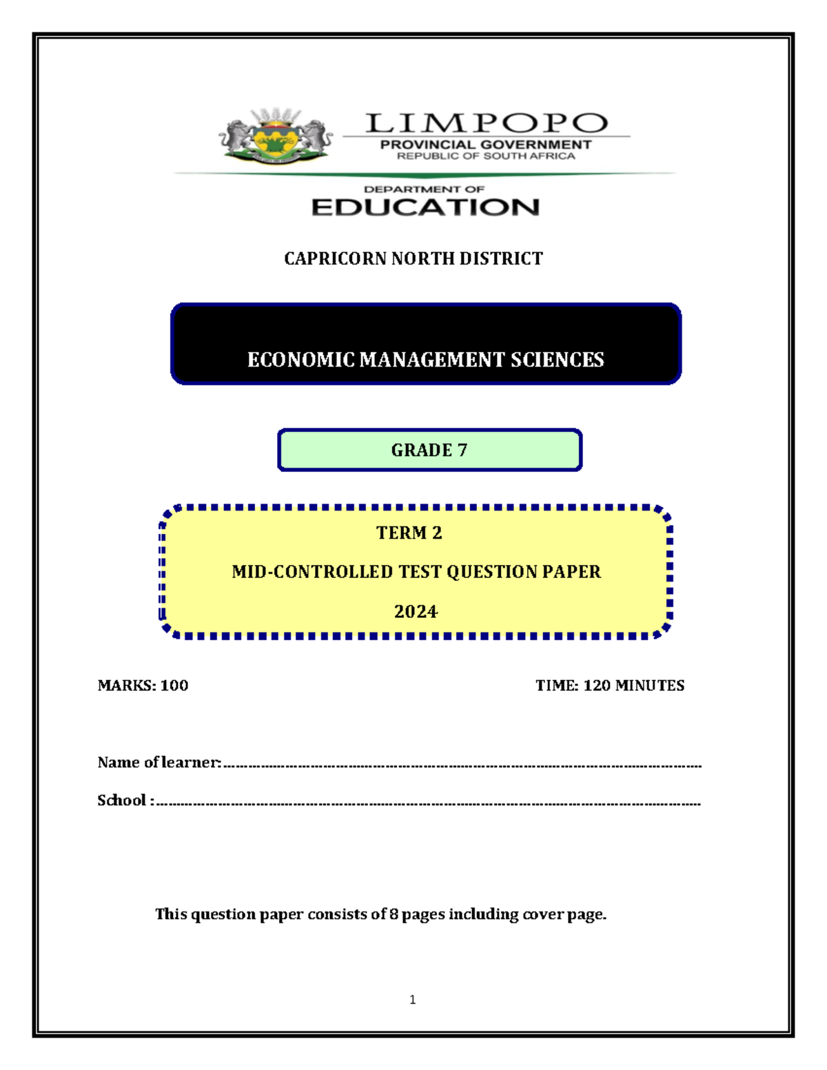 EMS Grade 07 TERM 2 2024 Question Paper - CAPRICORN NORTH DISTRICT ...