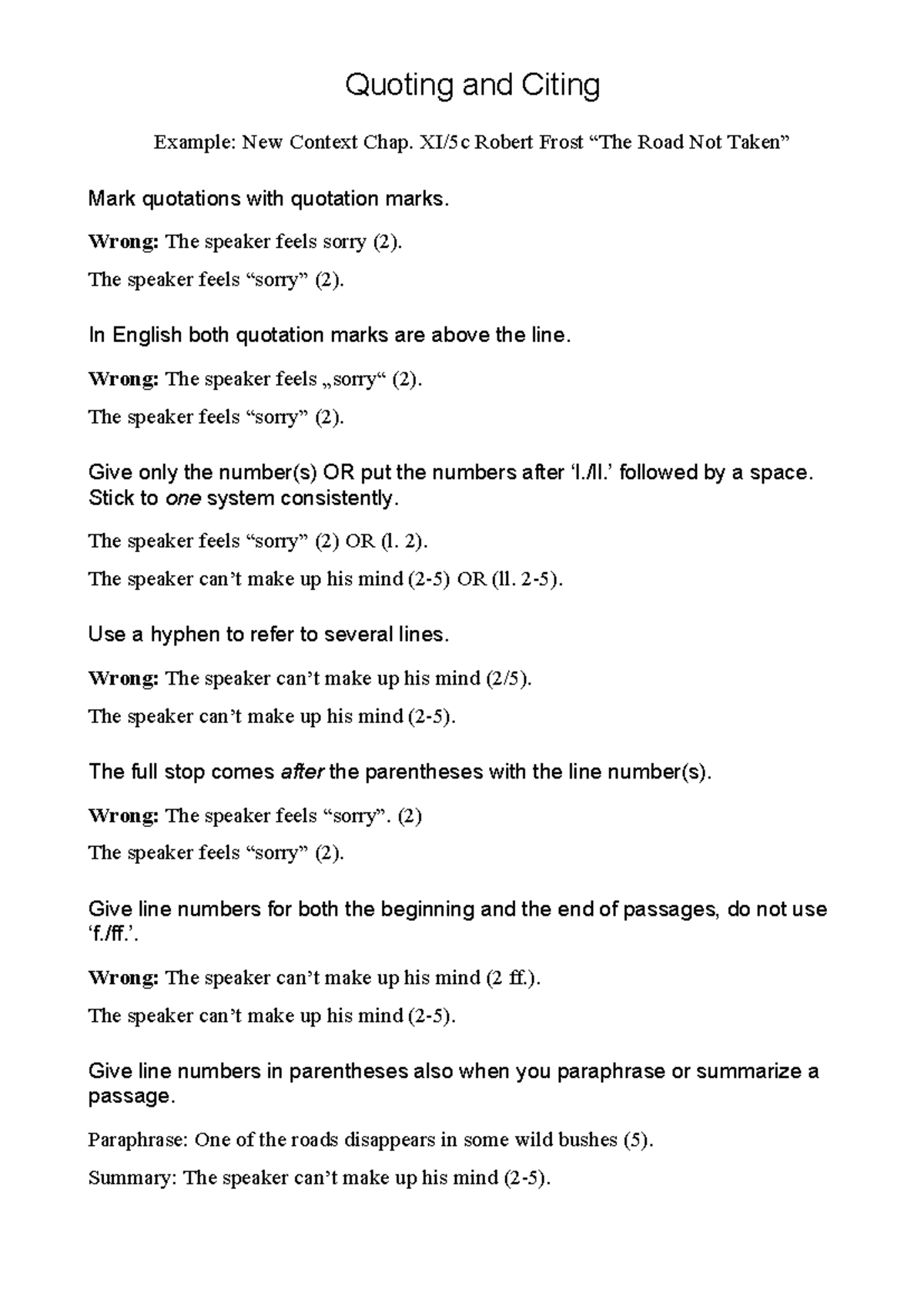 Quoting citing beispiel - Quoting and Citing Example: New Context Chap ...