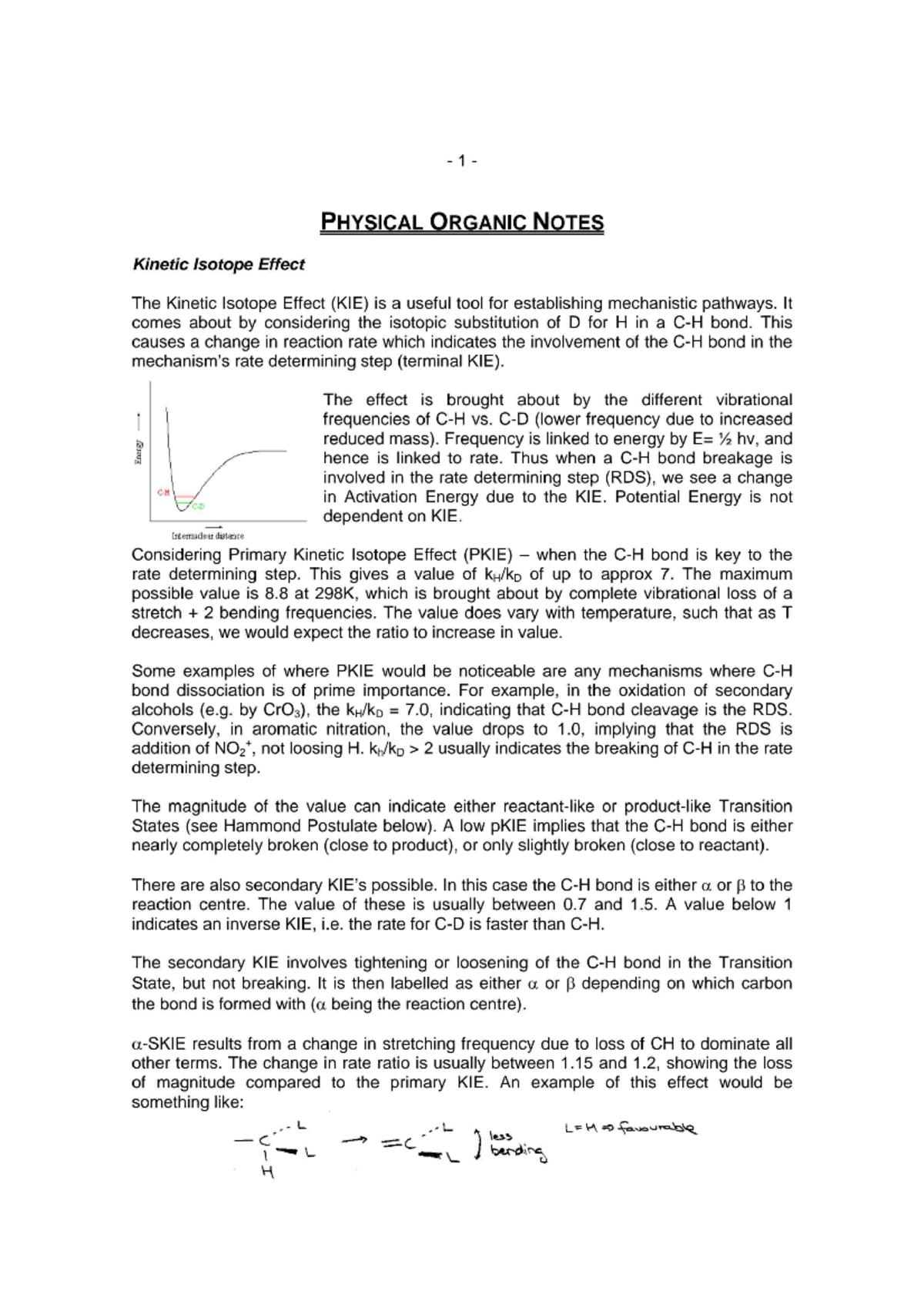 Physical Organic Notes 9p - Organic Chemistry - Studocu