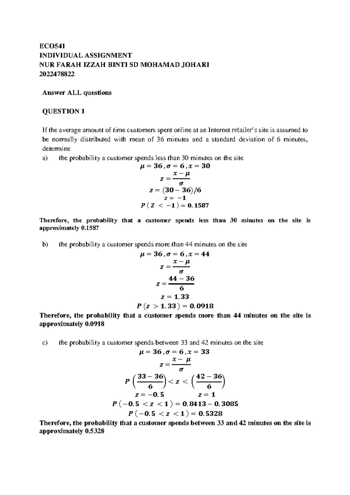 ECO541 Individual Assignment - ECO INDIVIDUAL ASSIGNMENT NUR FARAH ...