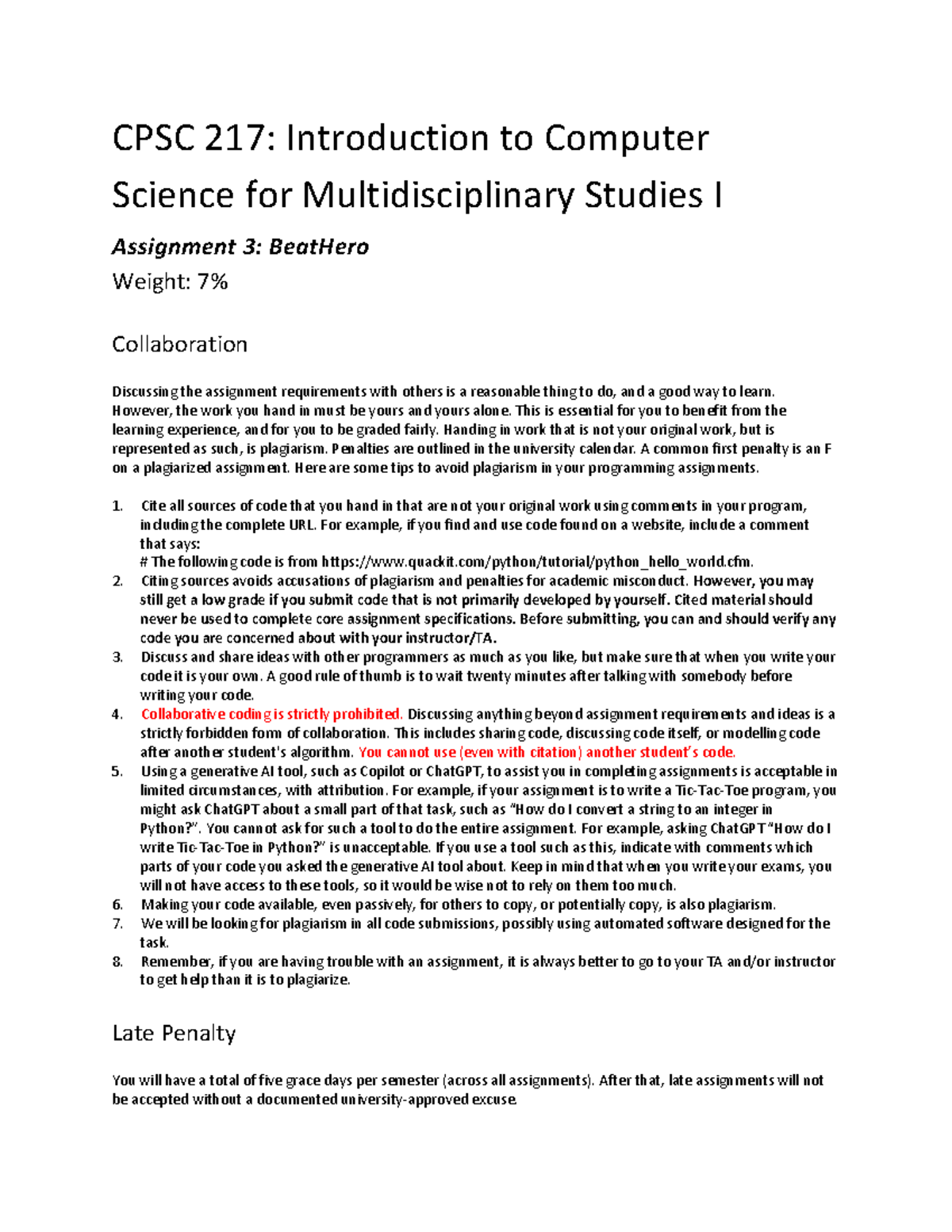 Assignment 3 Instructions - CPSC 217: Introduction to Computer Science for Multidisciplinary ...