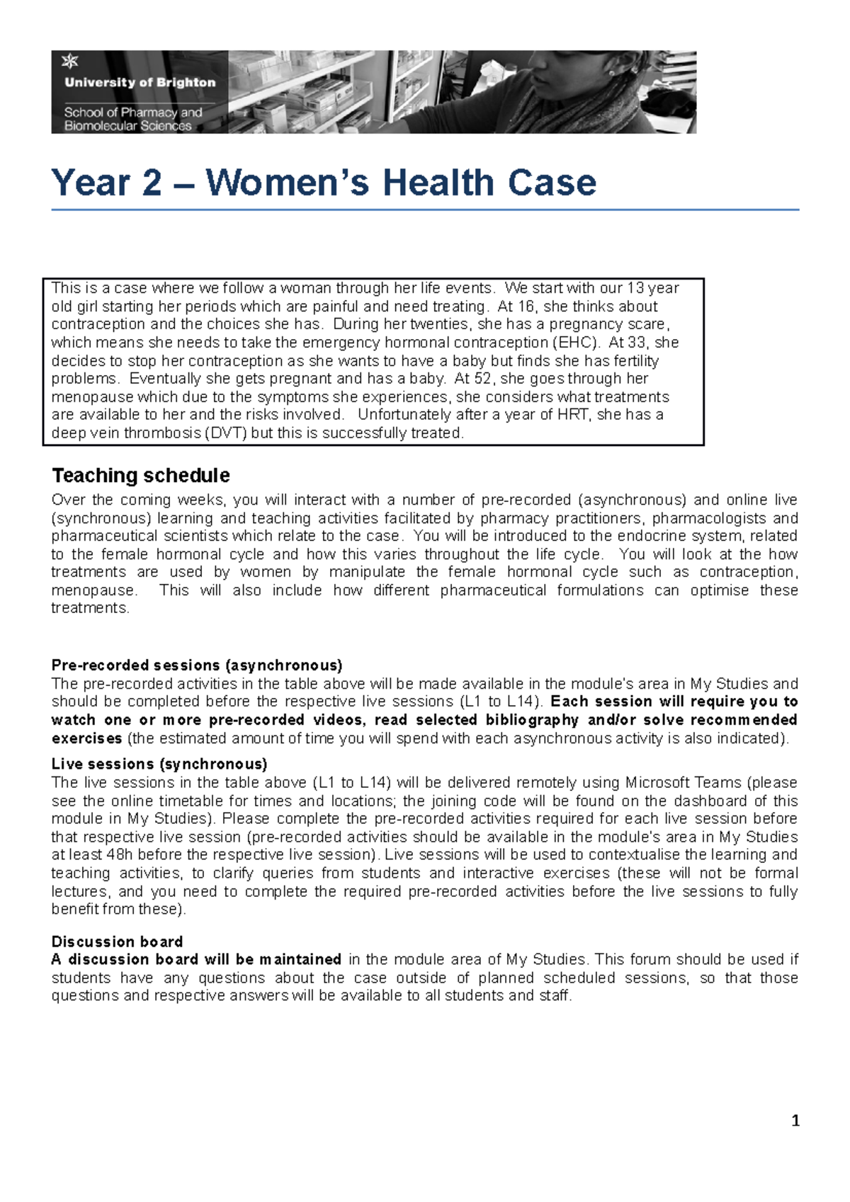 Women's Health Case Handbook 2020-21 - Year 2 – Women’s Health Case ...