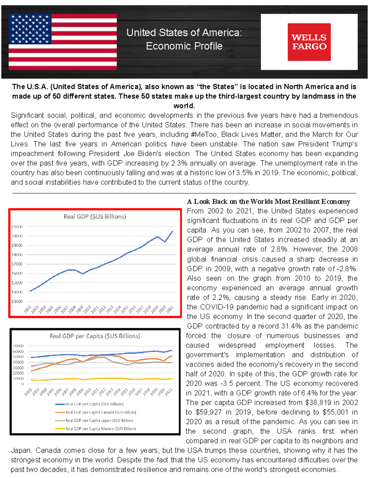 Econ Report - Google Docs - United States of America: Economic Profile ...
