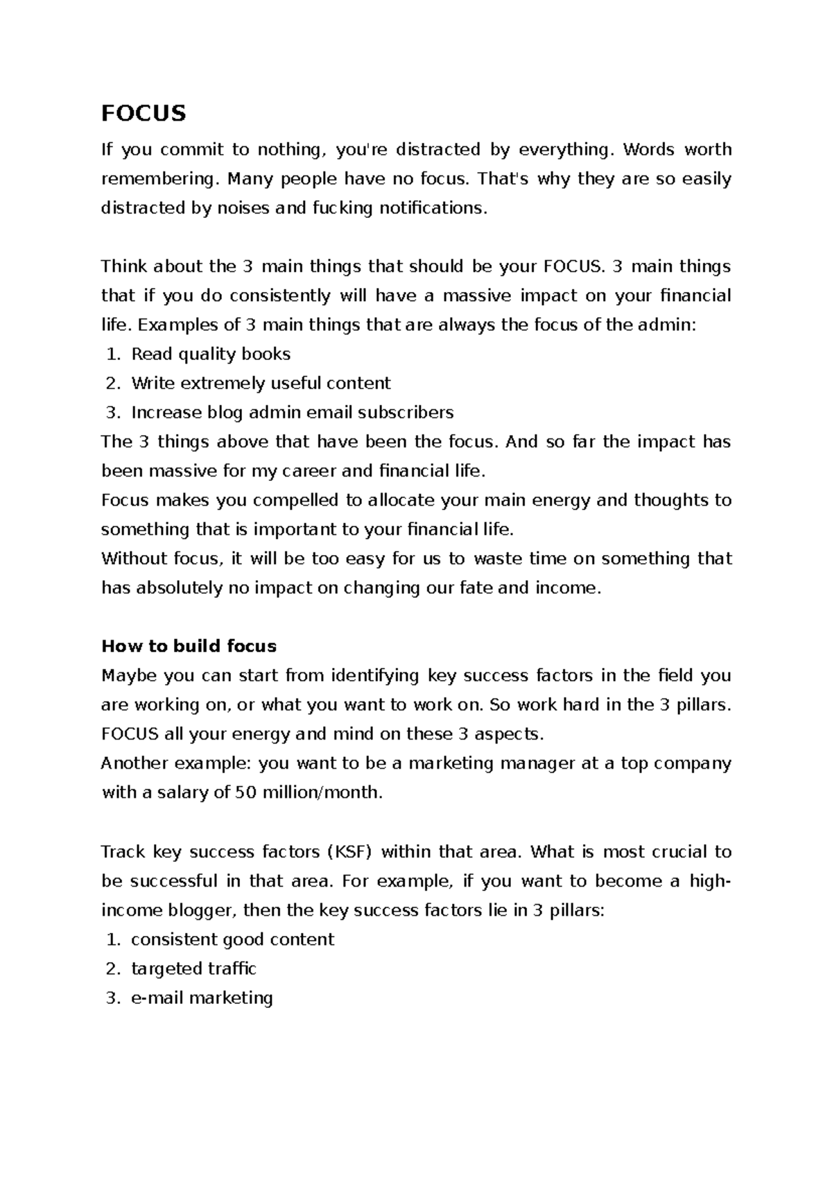 Focus Behavior tips Trick Learning Student - FOCUS If you commit to ...