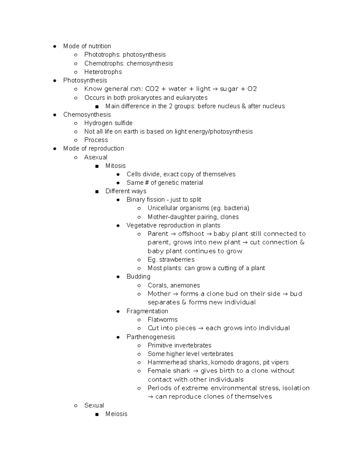 9 11 Population ecology - Mode of nutrition Phototrophs: photosynthesis ...