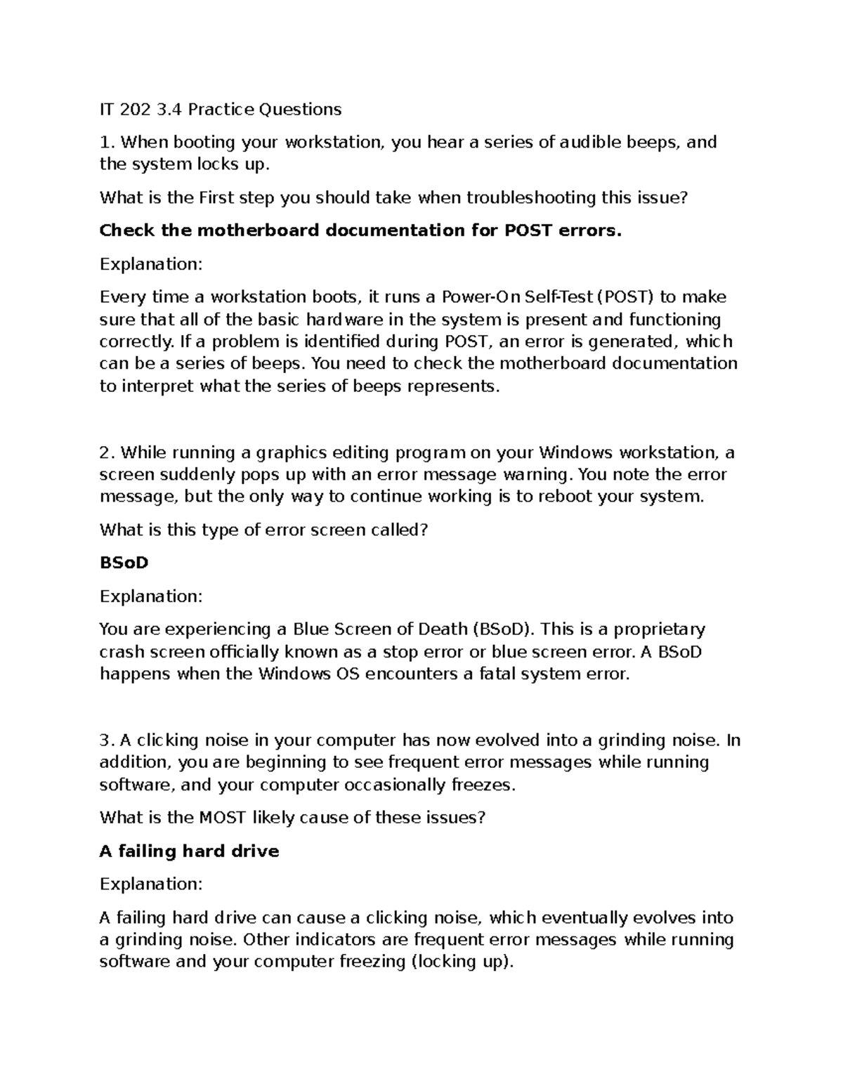 IT 202 3.4 Practical Questions - IT 202 3 Practice Questions When ...