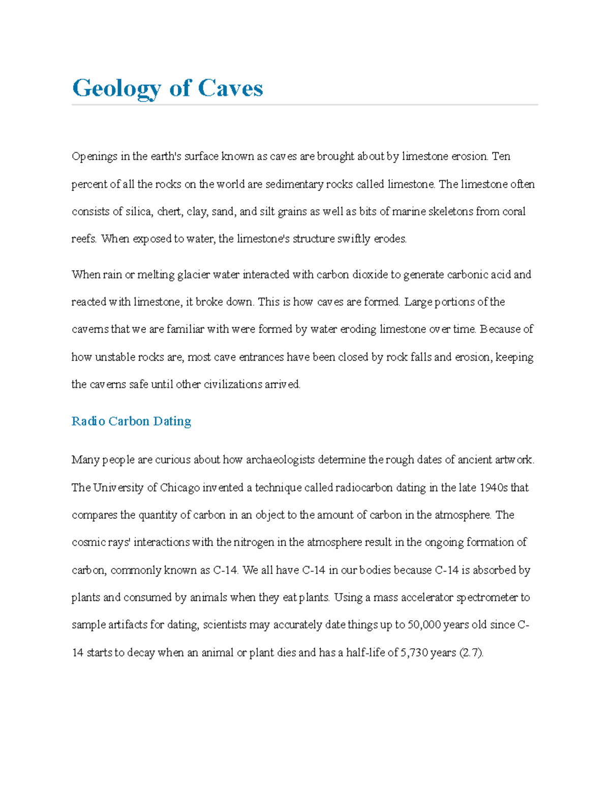 Geology of Caves - Geology of Caves Openings in the earth's surface ...