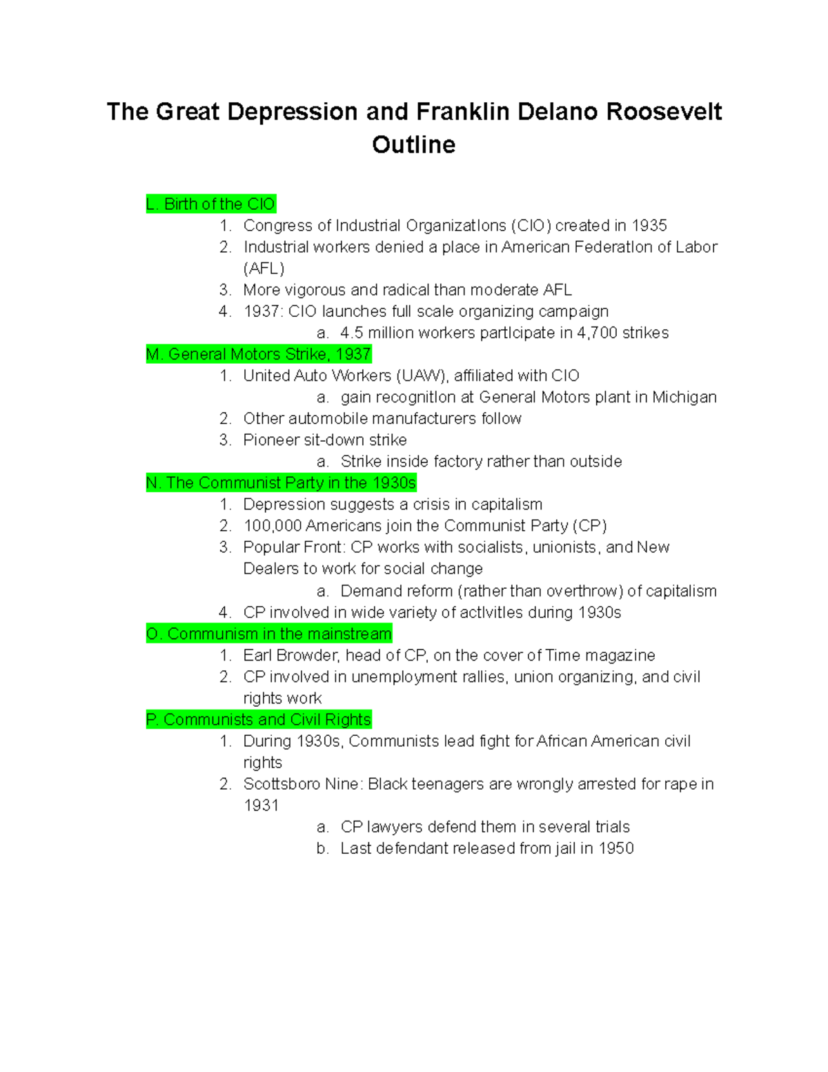 United States History since 1877-The Great Depression and Franklin ...