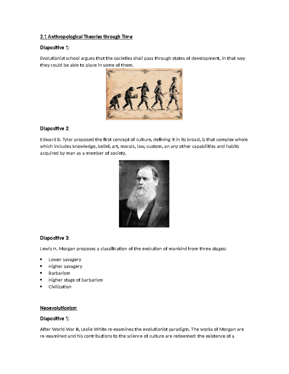 Evidence 1 - apuntes - 2 Anthropological Theories through Time ...