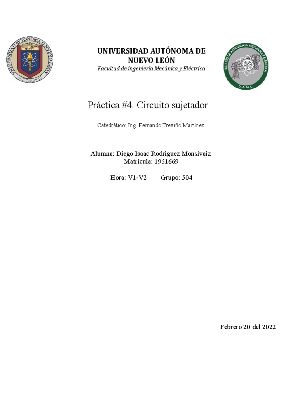 Sujetador ajeuensixn Oakland end o e ineixide - Lab. Electrónica 1 Práctica #4. Circuito ...
