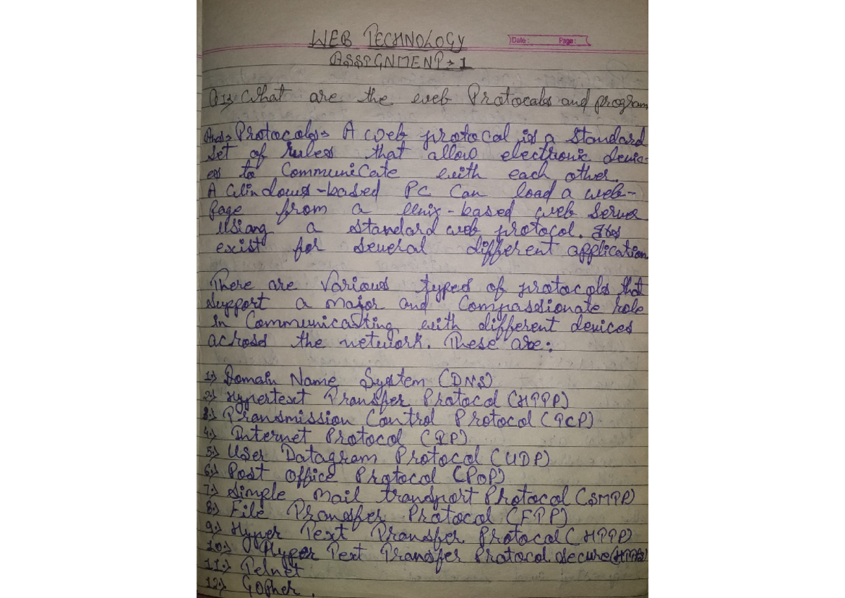 WEB Technologie Assignment - WEB TECHNOLOGY Date: Paga: M ASSIGNMENT 1 Q13 what are the eveb ...