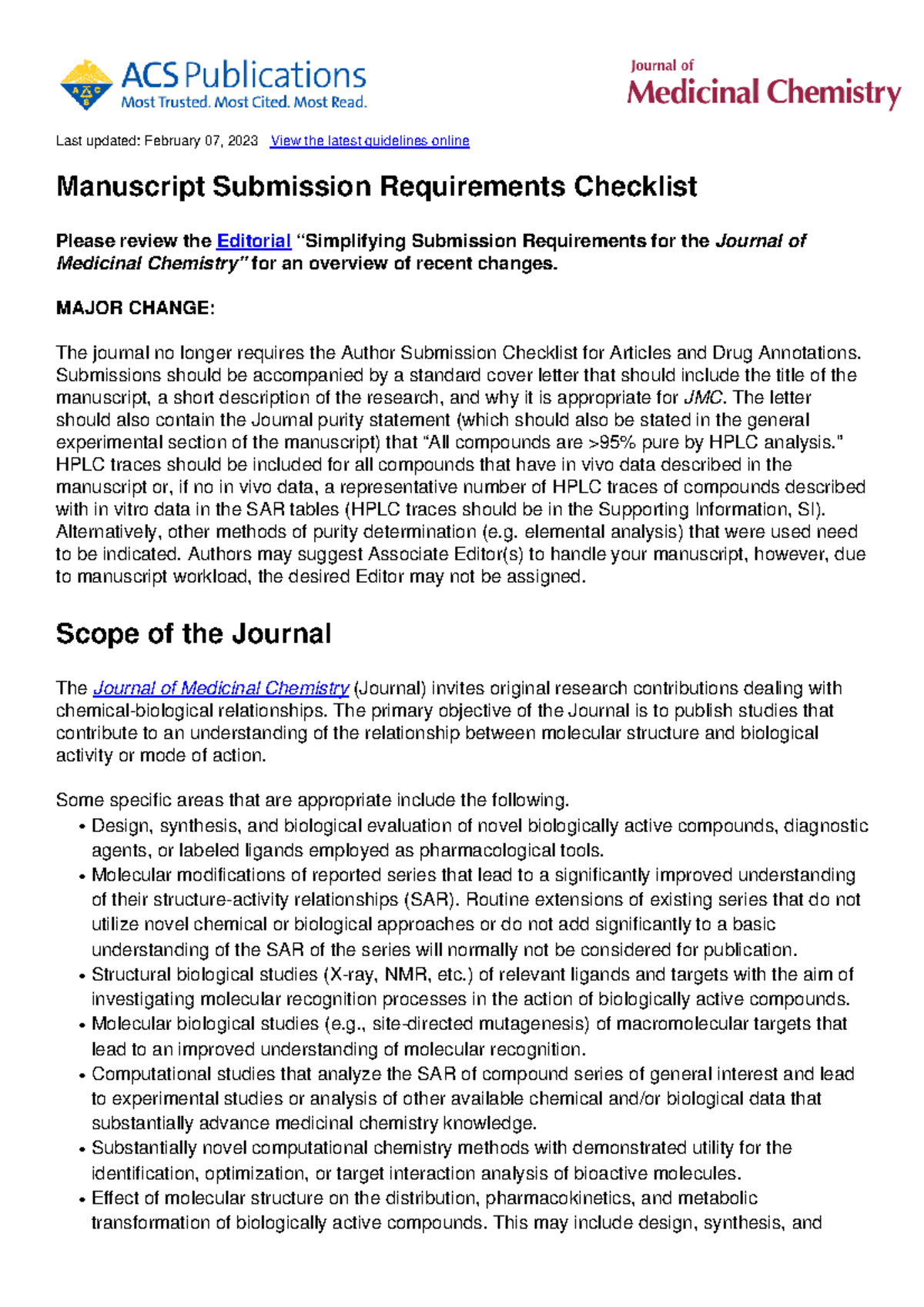 Jmcmar authguide - Journal requirements - Last updated: February 07 ...