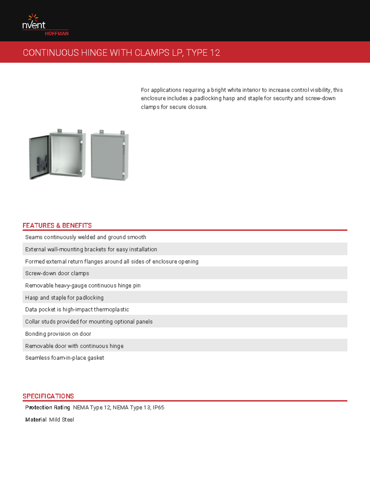 N Vent Hoffman Continuous Hinge with Clamps LP Type 12 - CONTINUOUS ...