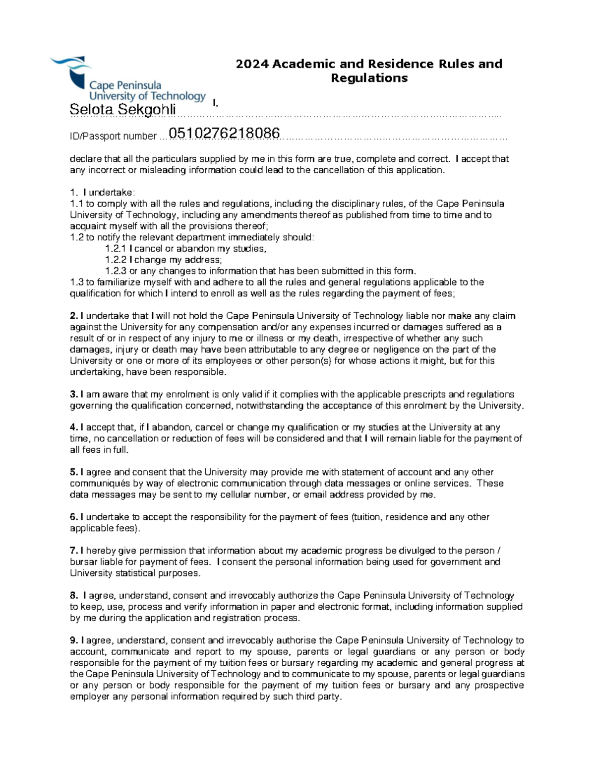 Application Rules 2024 Minor Applicants 2 - 2024 Academic and Residence ...