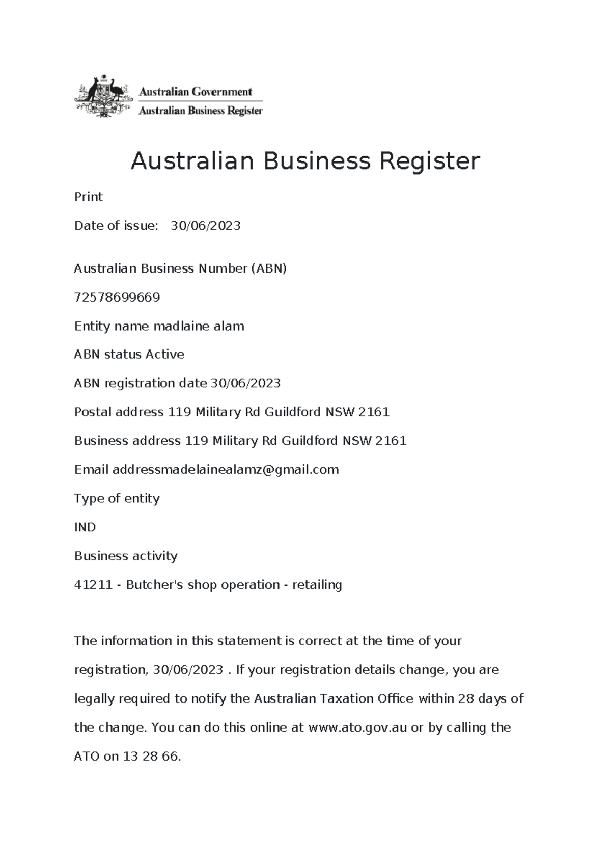 New Microsoft Word Document - Australian Business Register Print Date ...